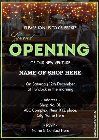 Customizable Shop Opening Invitation Ecard 01 - Suavasar Invites