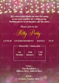 Fun and Vibrant Kitty Party Invitation Ecard 03 - Suavasar Invites