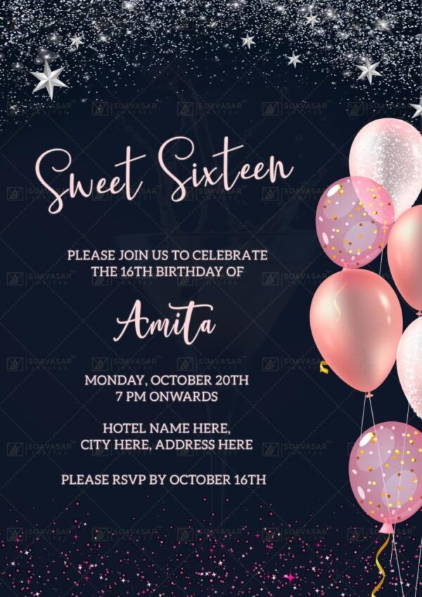 Lovely Birthday Invitation ECard for Adults 09 - Suavasar Invites