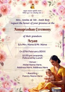 Amazing Annaprashan Ceremony Invitation Ecard 09 - Suavasar Invites