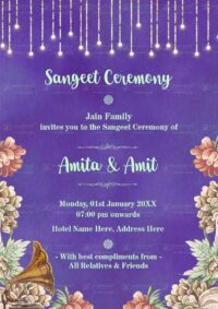 Exquisite Sangeet Ceremony Invitation ECard 04 - Suavasar Invites