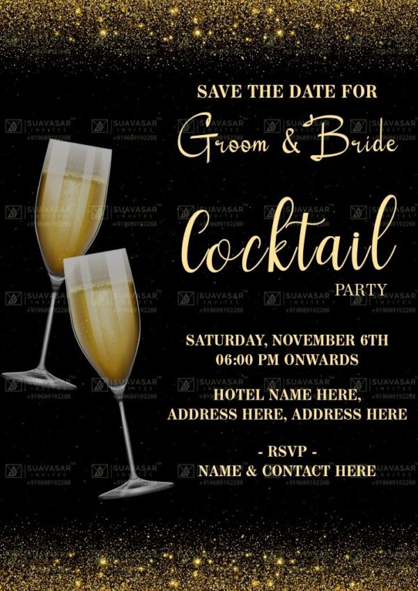 Exclusive Cocktail Party Invitation Card 03 - Suavasar Invites