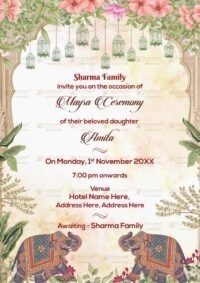Customized Mayra Ceremony Invitation Ecard 05 - Suavasar Invites