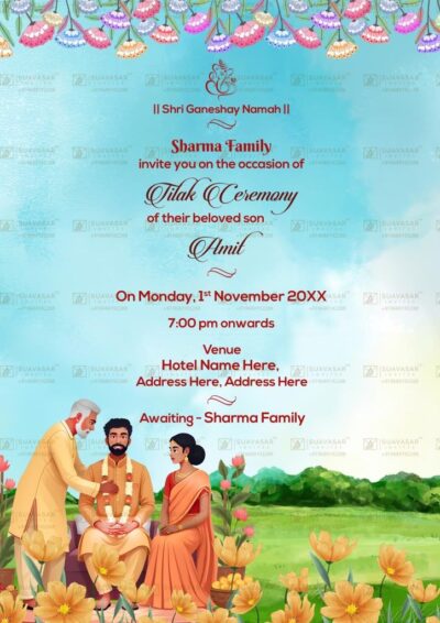 Bespoke Tilak Ceremony Invitation Ecard 02 - Suavasar Invites
